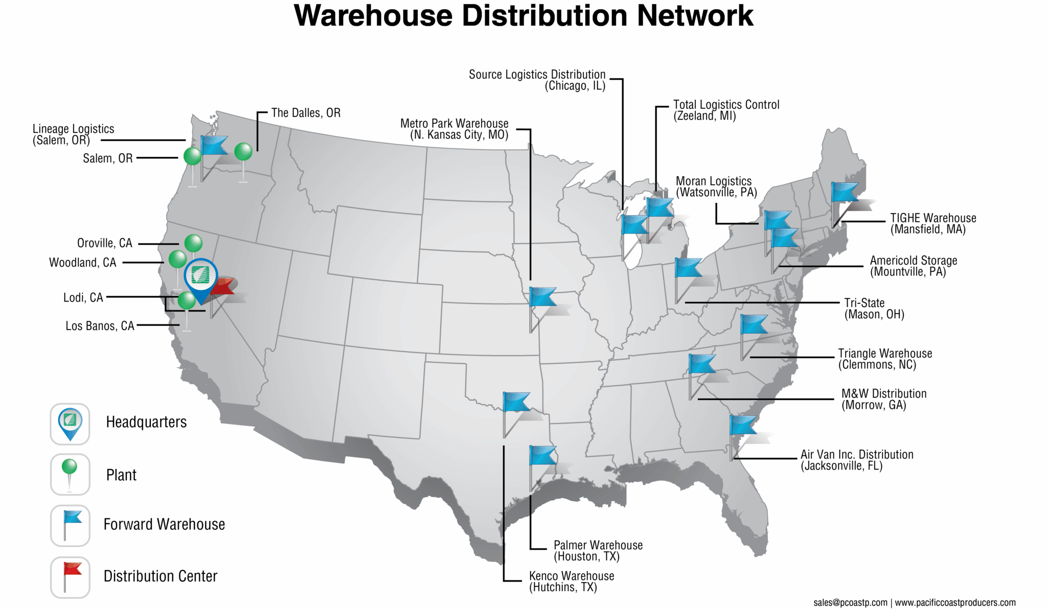 Distribution Map | Pacific Coast Producers
